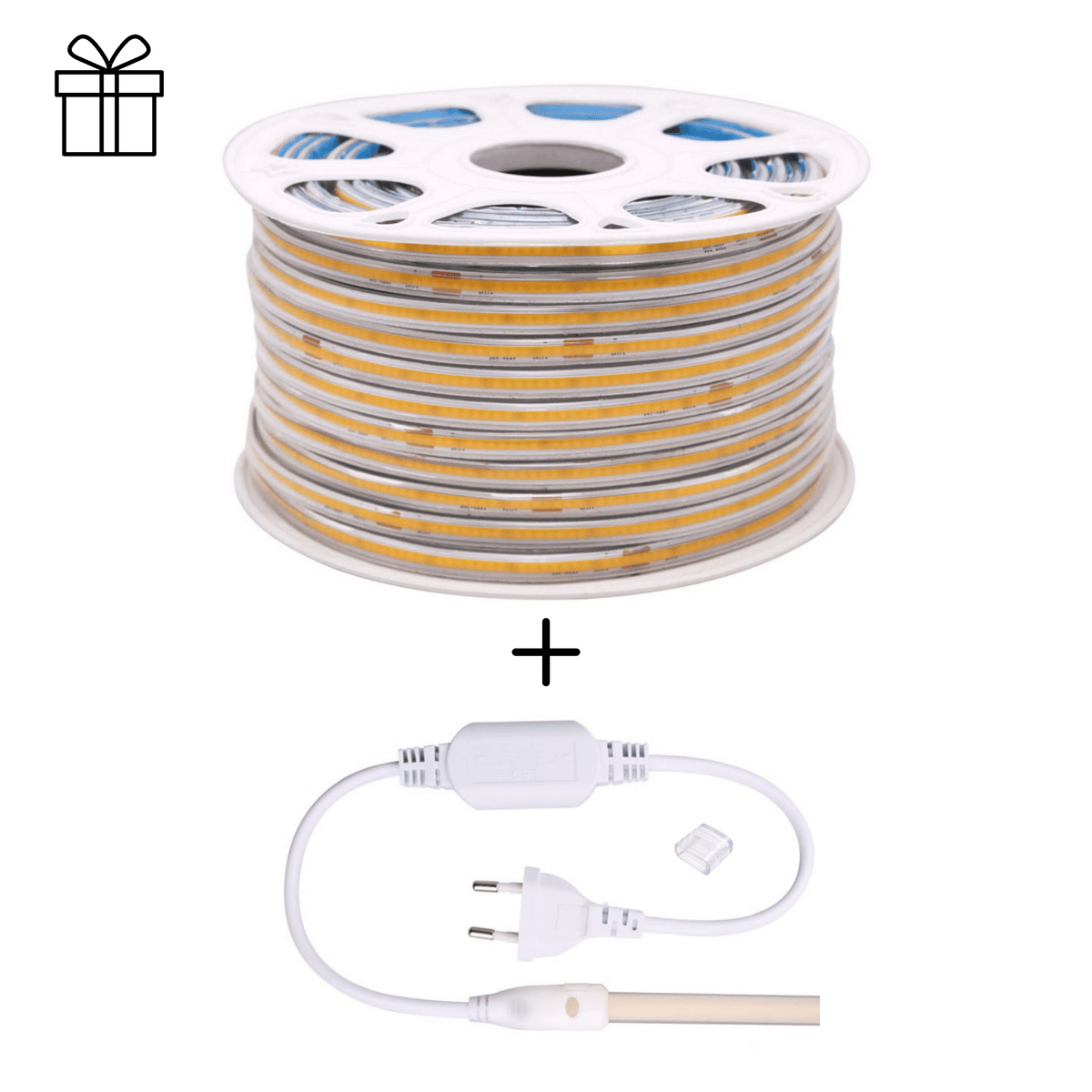 Kit Promo Banda LED COB 220V, 10W/m, IP65, 10 metri, Alb Rece 6500K ...